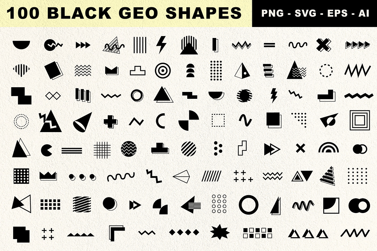 200+ Geometric 90s Graphics Bundle, a Graphic by Katrinelly