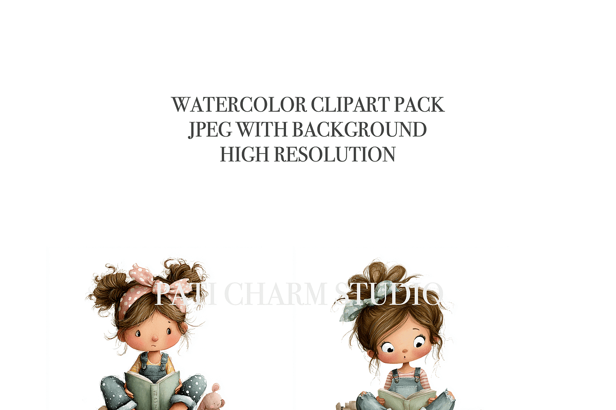 Cute Girls Clipart Set