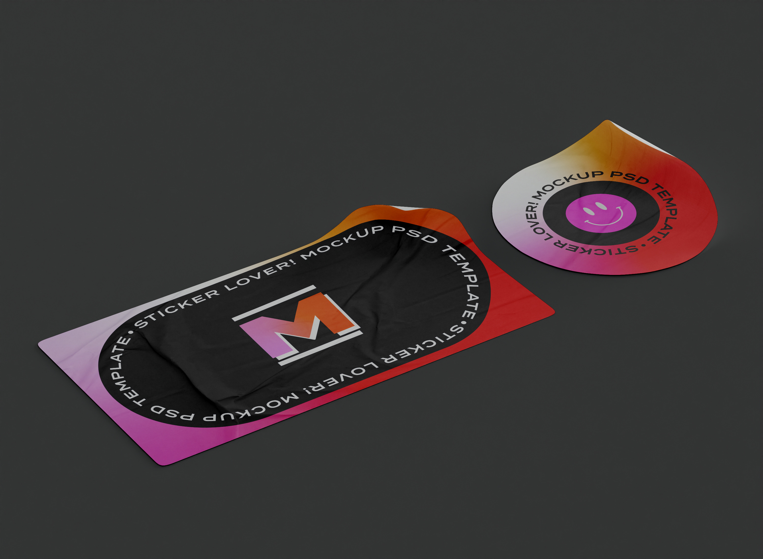 Custom Shape Sticker Mockup, a Merchandise Mockup by Mego-studio