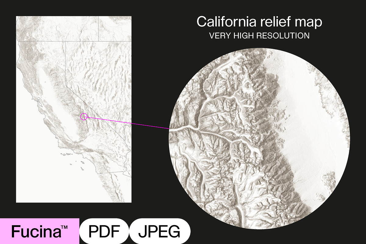 California Relief Map | Creative Market