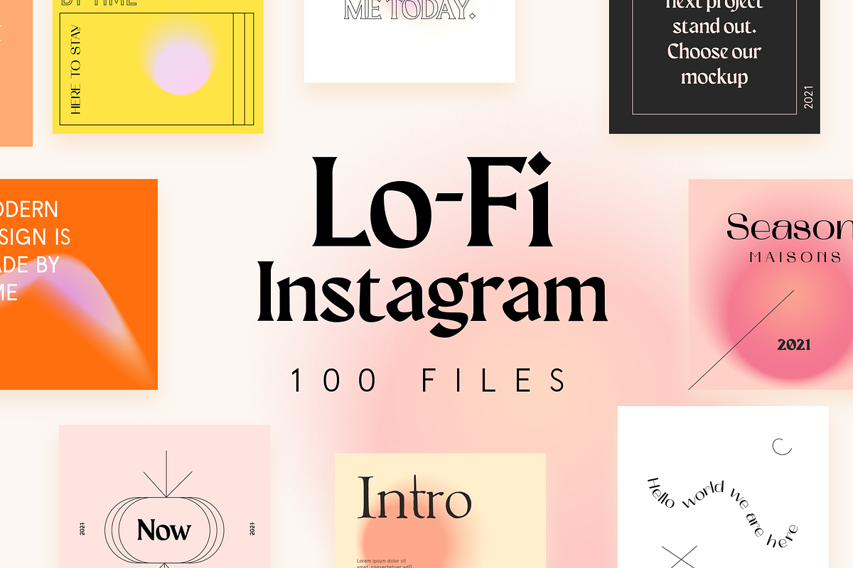 Lo Fi Instagram Templates, a Social Media Template by Bolderaja1 Studio