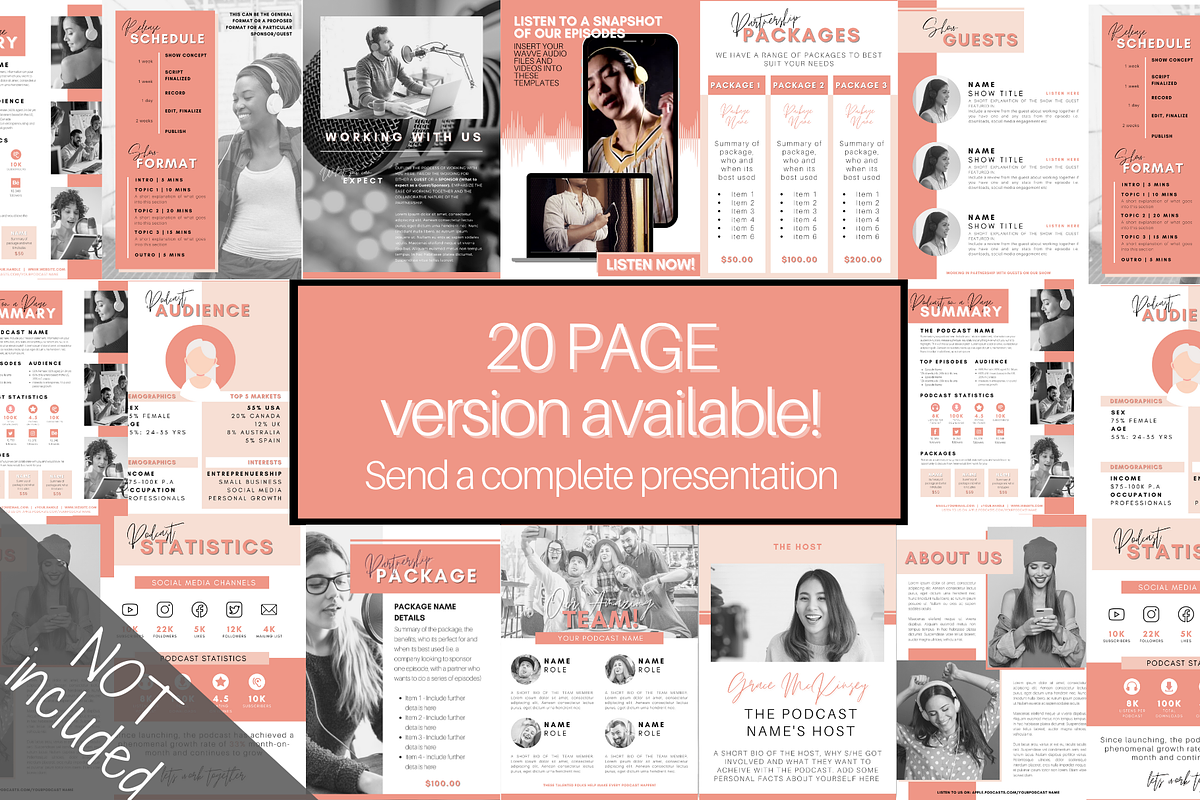 Podcast MEDIA KIT Template | 3 pages, a Presentation Template by ...