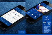 AirBlue - Flight Ticket Booking App, an iPhone Mockup by Fida Khattak