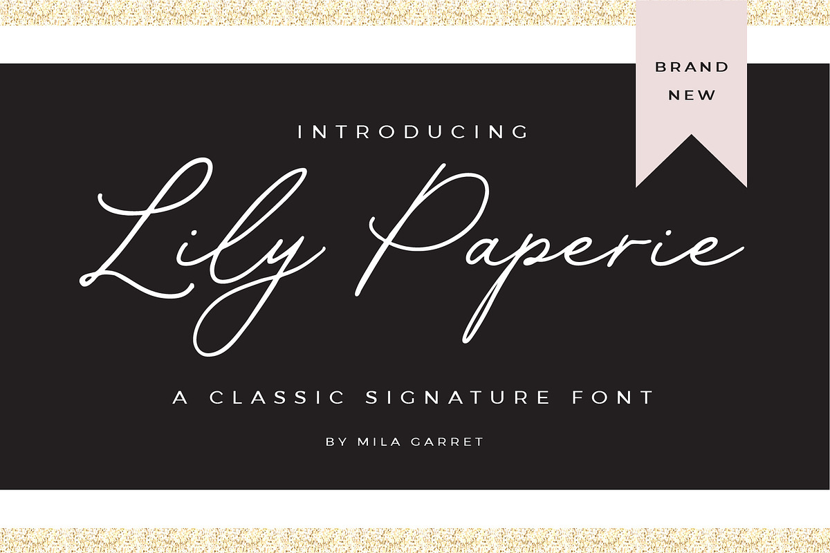 Lily Paperie Signature Logo Script, a Script Font by Mila Garret