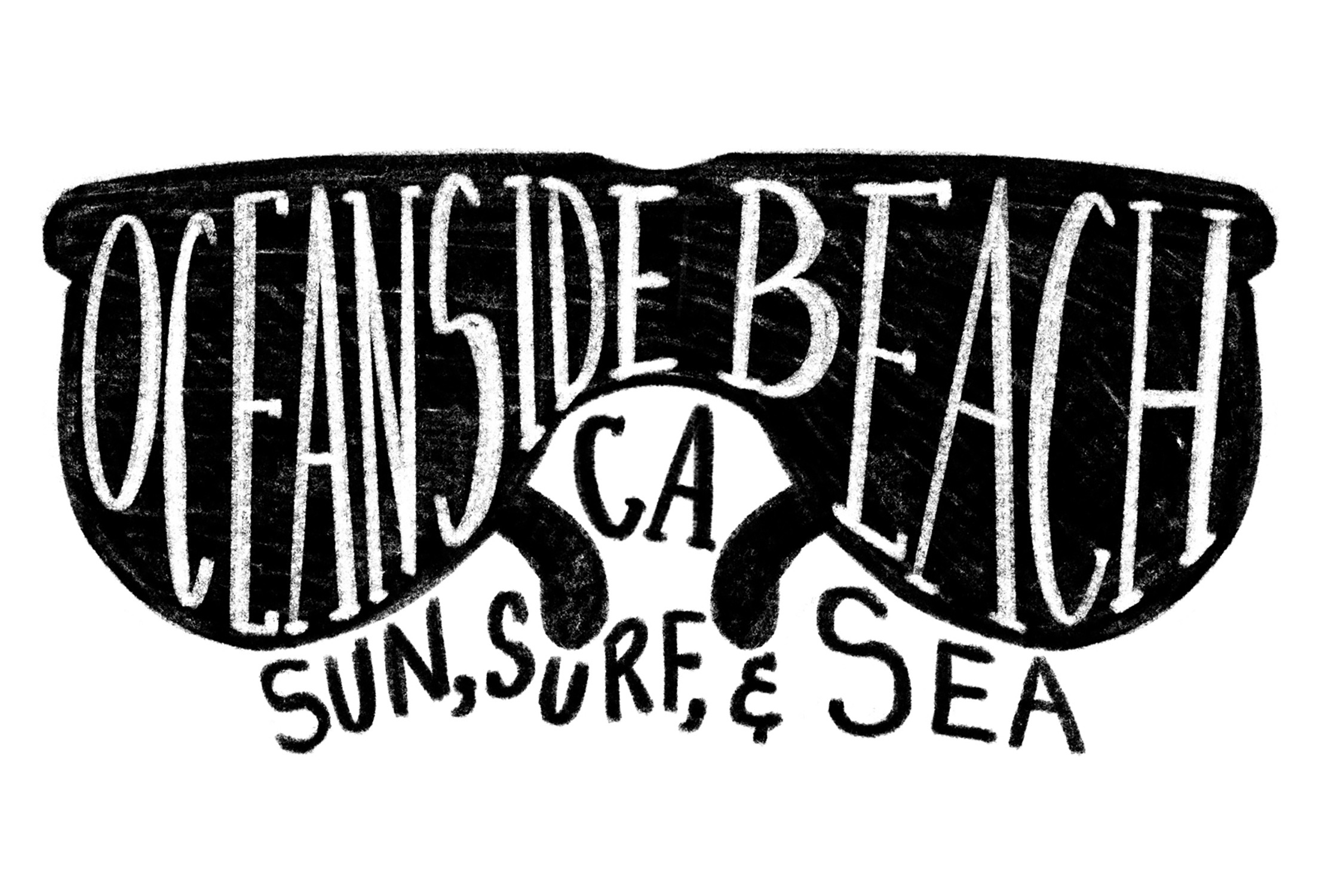 Oceanside California Beach Label, an Illustration by blue67sign ...