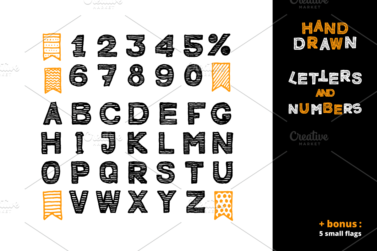 Striped alphabet & numbers, a Symbol Font by pinana_treeangle