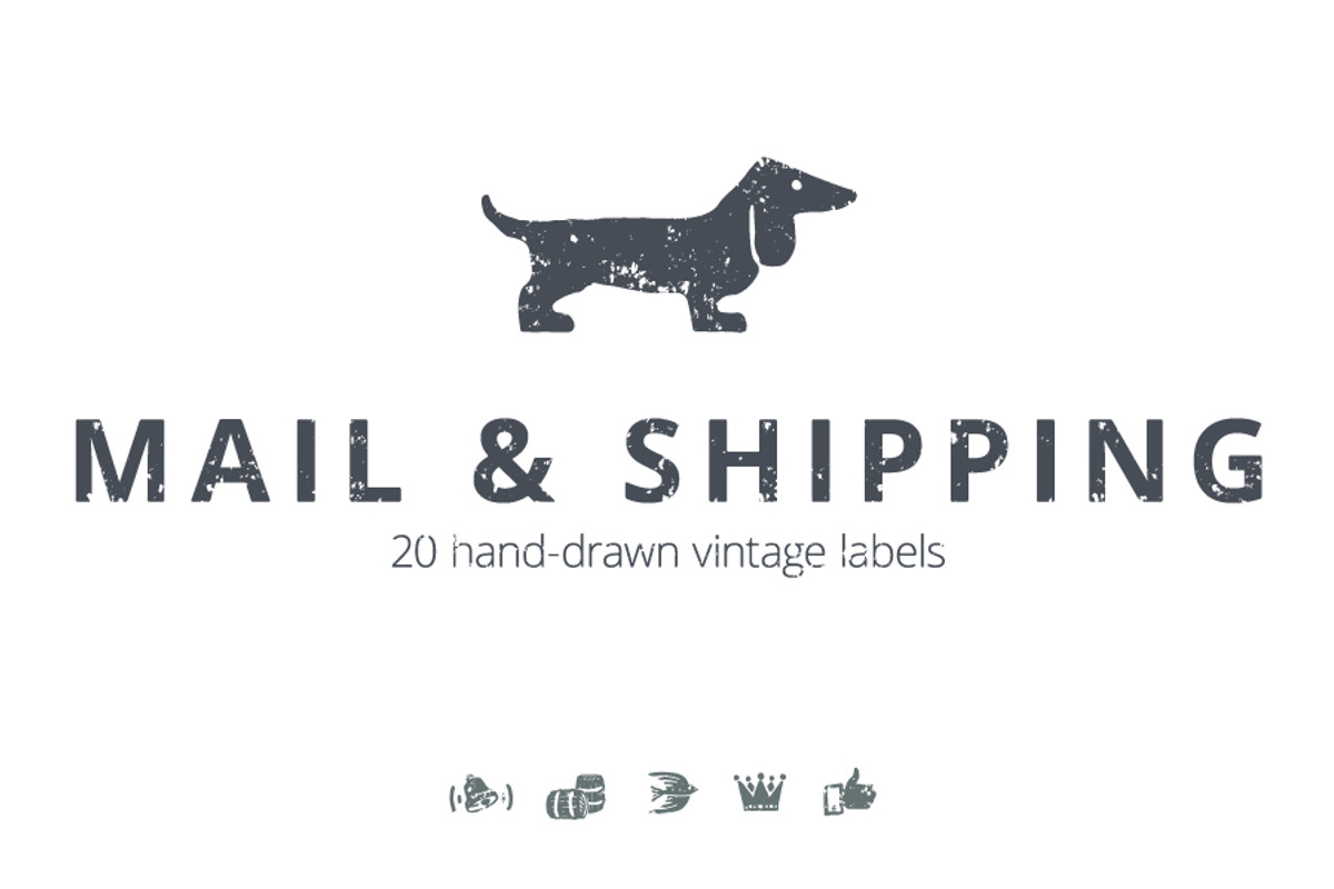 20 Mail & Shipping Vintage Labels, a Branding & Logo Template by Youhhou