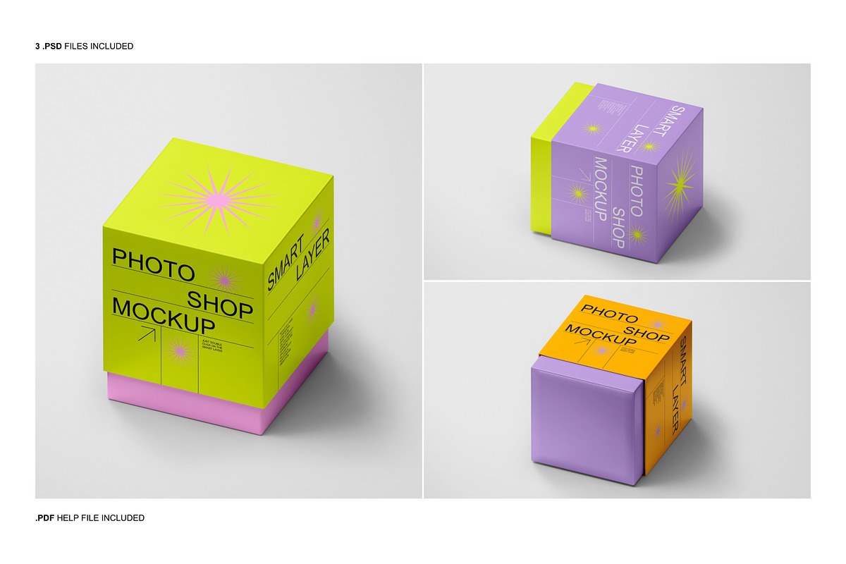 Paper Box Mockup Set (3 PSD)