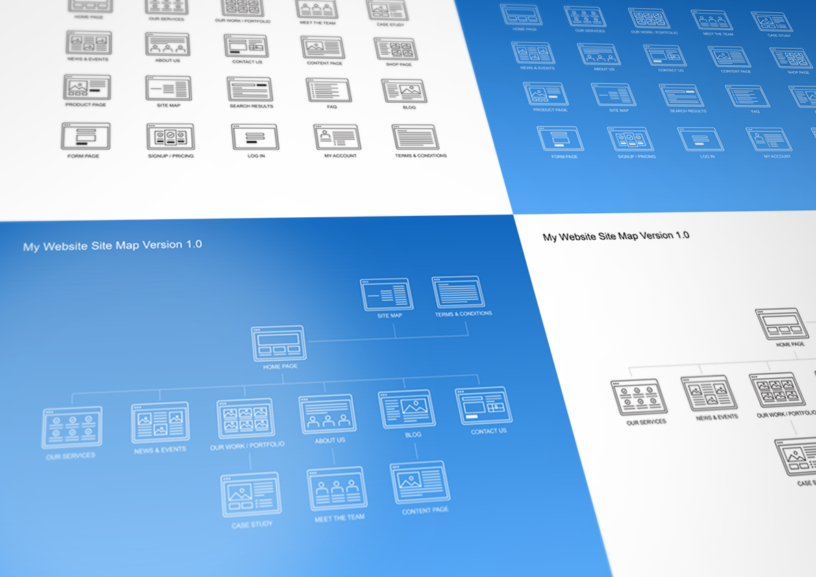 Website Site Map Kit, a Product Mockup by PitchStock
