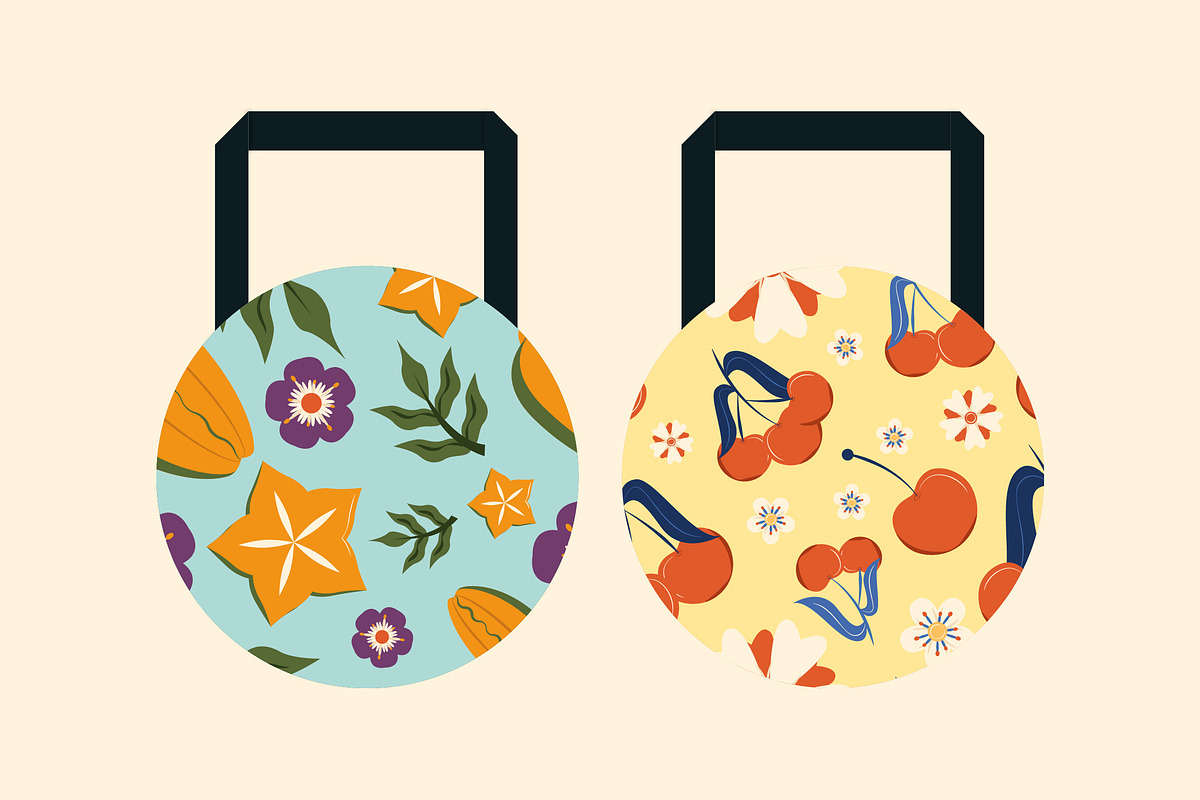 Fruits Pattern Illustration Set, an Object Graphic by graphicook
