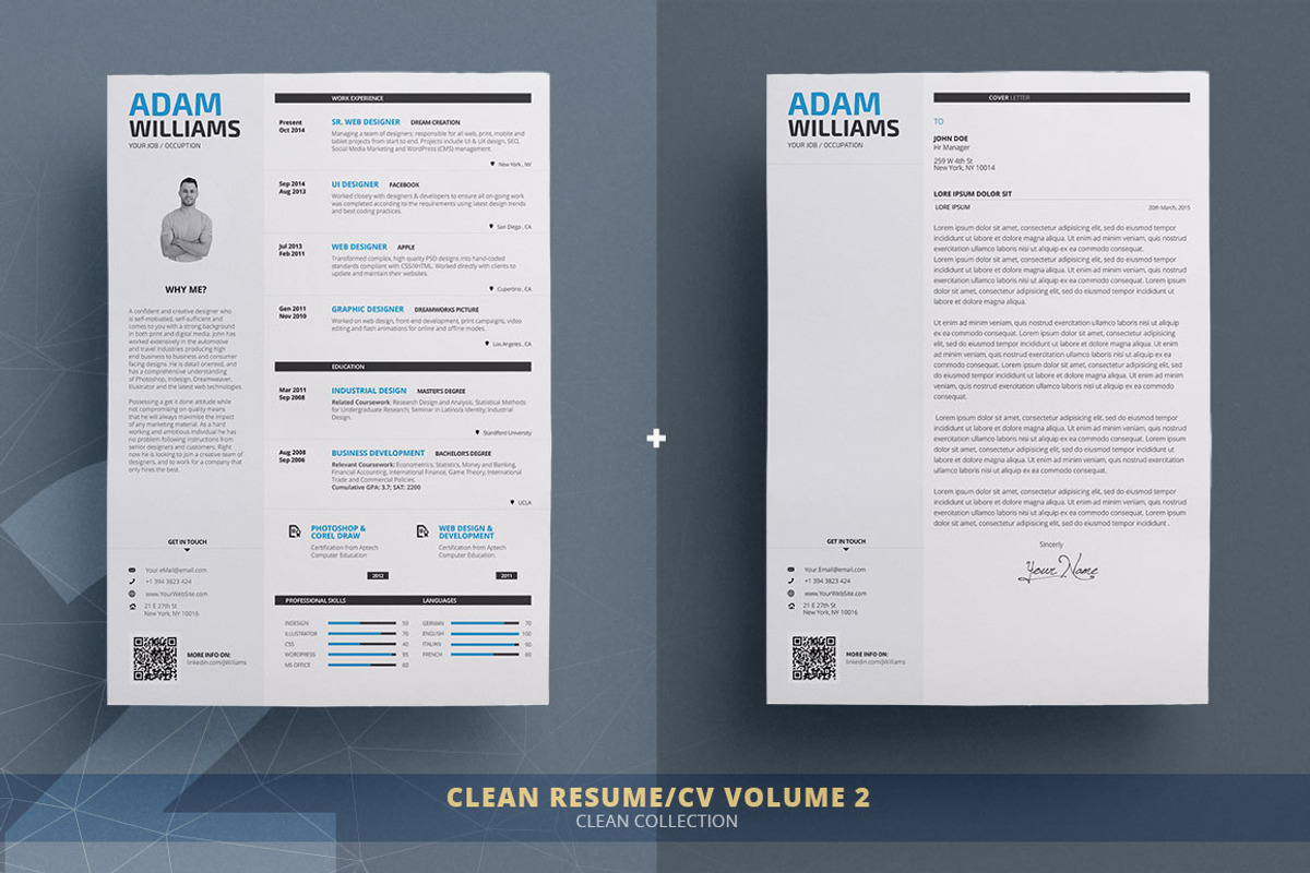 Resume/Cv Bundle - Clean Collection, a Resume Template by TheResumeCreator