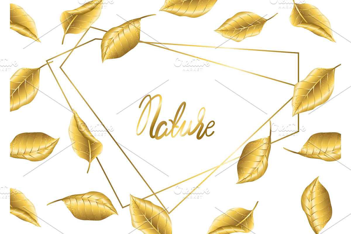 Floral background with gold autumn, a Seasonal Illustration by ...