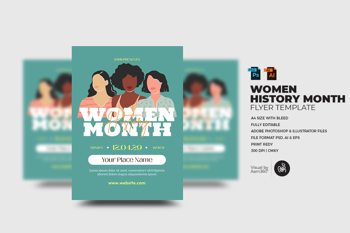 Women History Month Flyer Template, a Flyer Template by Aam360 ...
