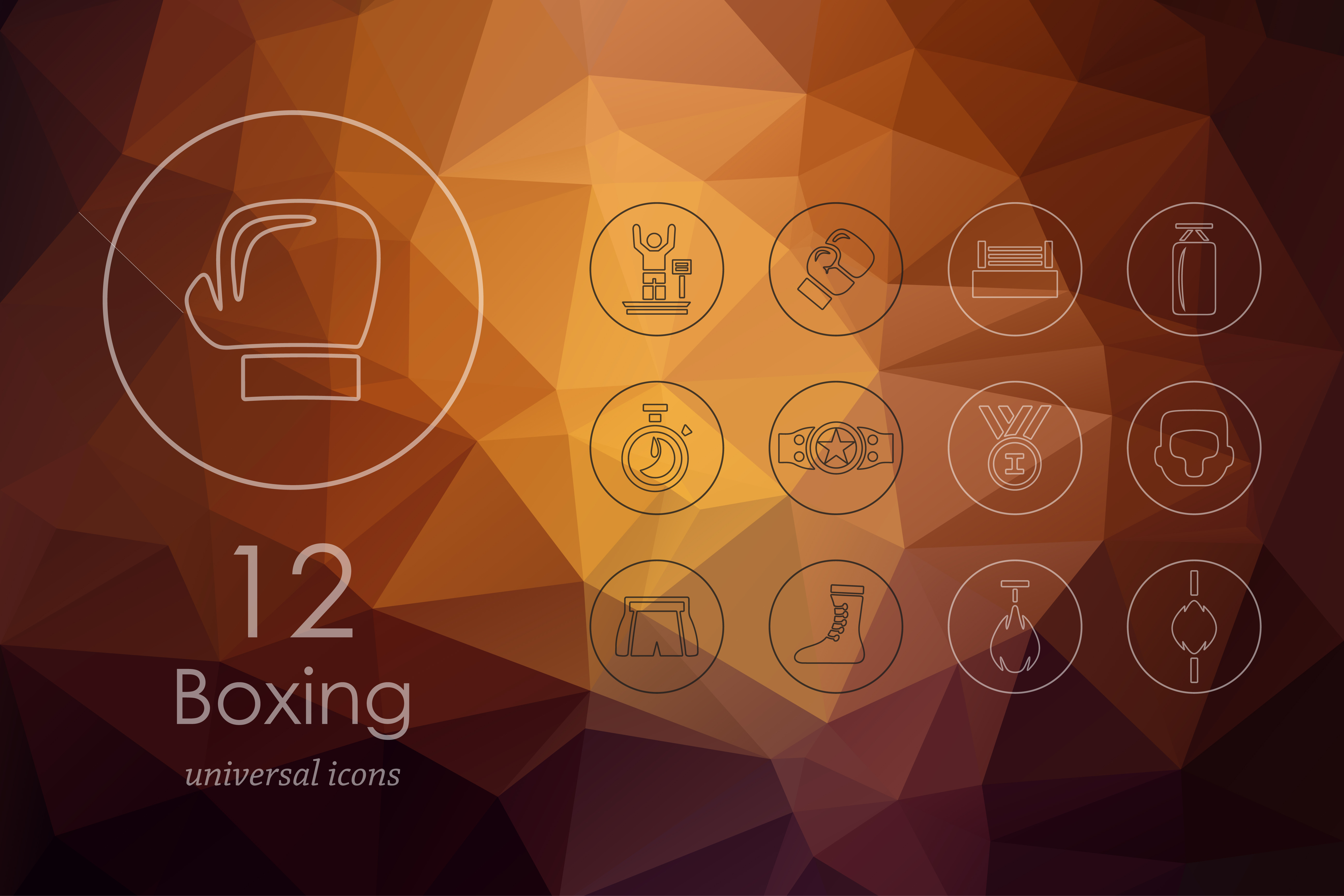 12 boxing icons | Icons ~ Creative Market