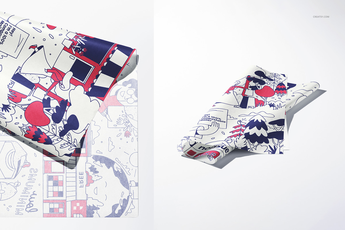 Tissue Paper Mockup Set 2, a Packaging Mockup by creatsy5
