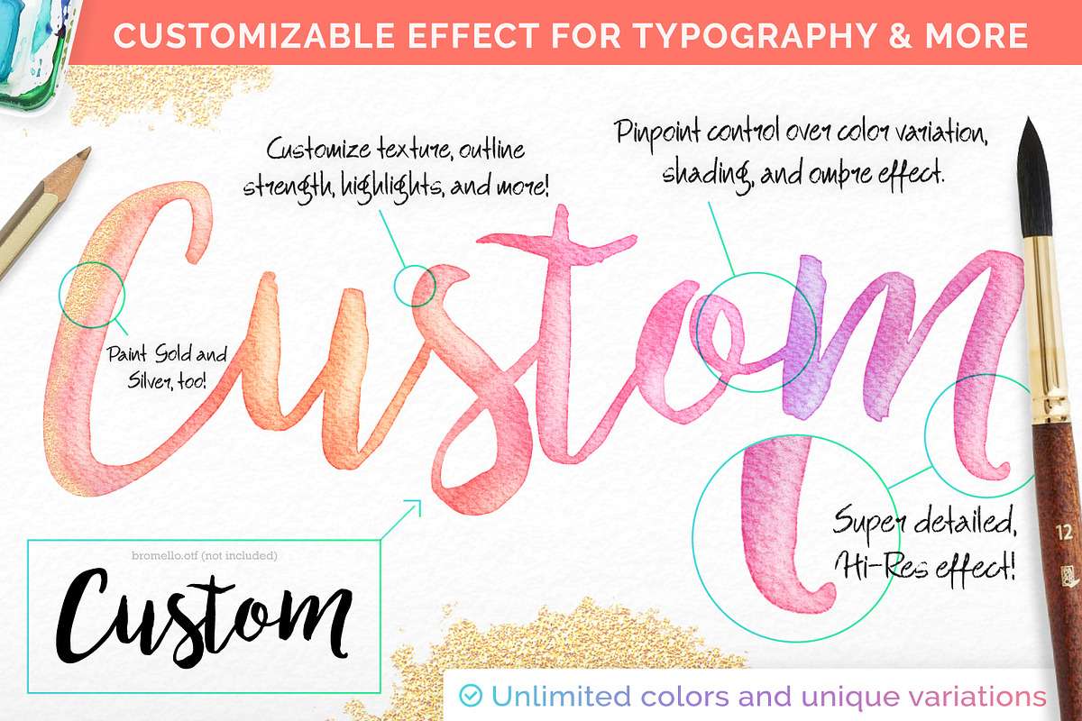 Watercolor Lettering Studio Pro, a Plug-in Add-On by Drifter Studio ...