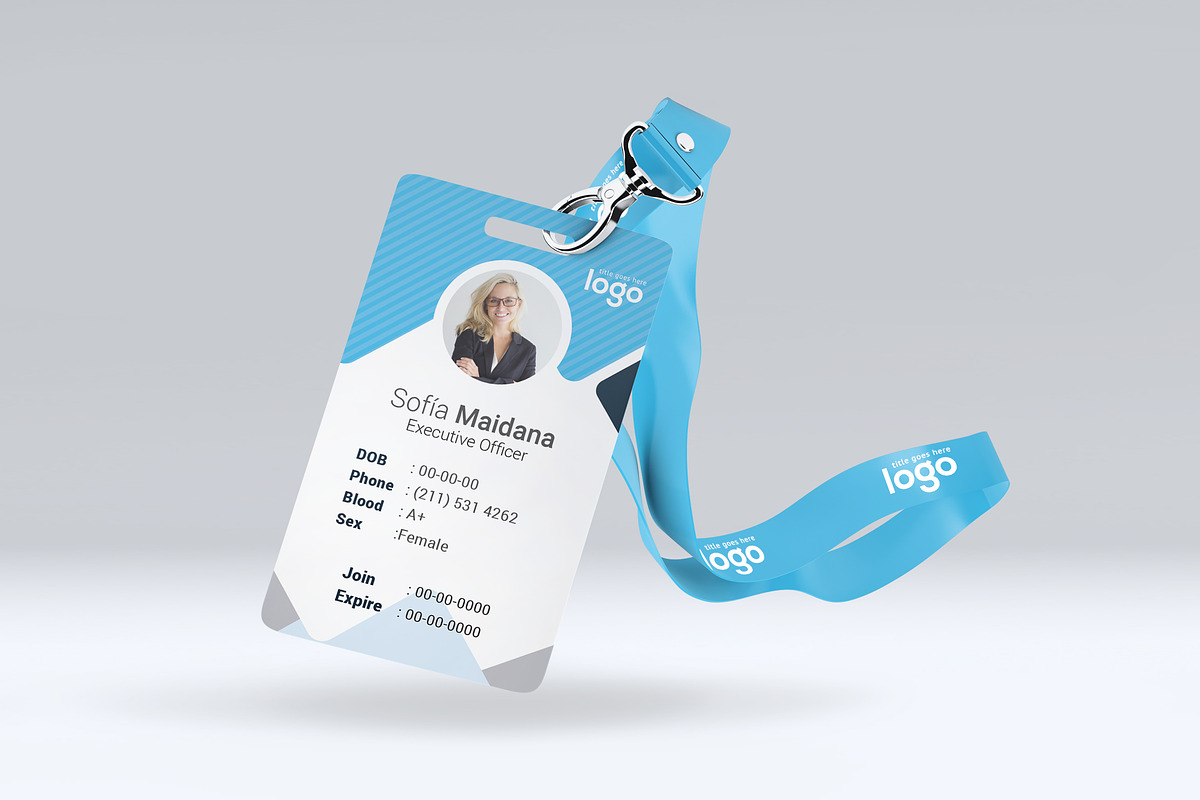 Blue ID Card, a Stationery Template by ZAAS