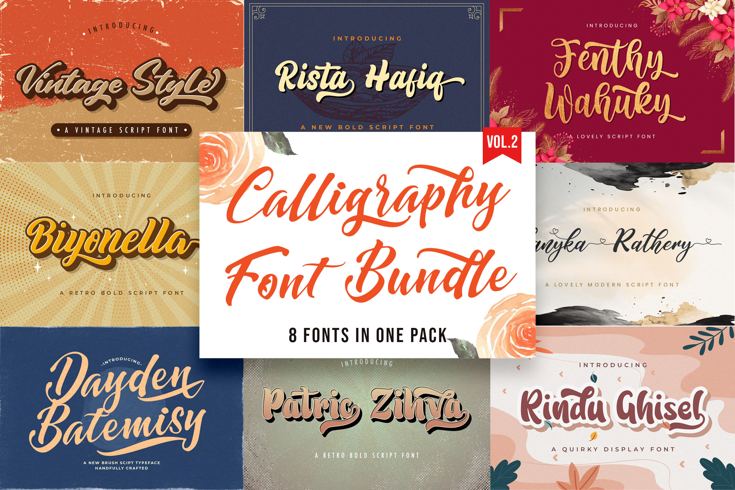 Calligraphy Font Bundle Vol 2, a Script Font by StringLabs