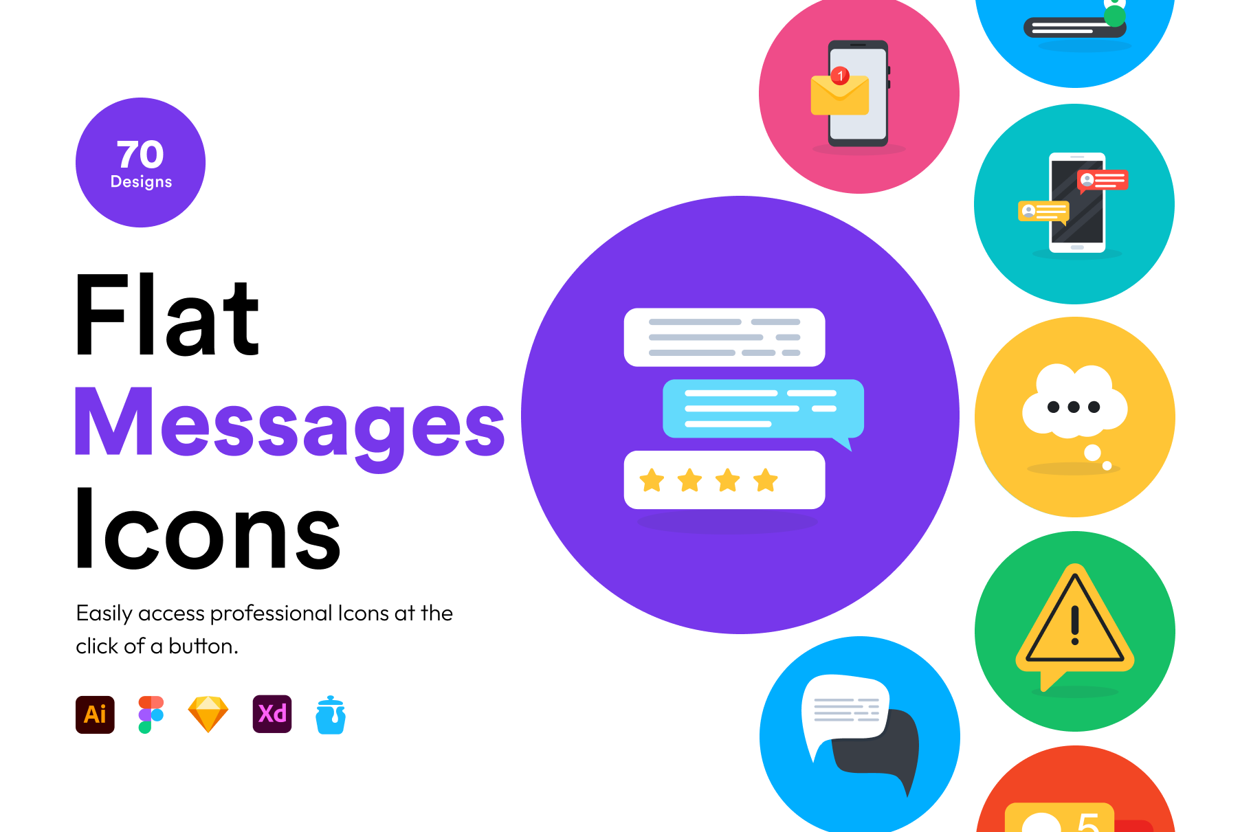 Flat Messages Icons