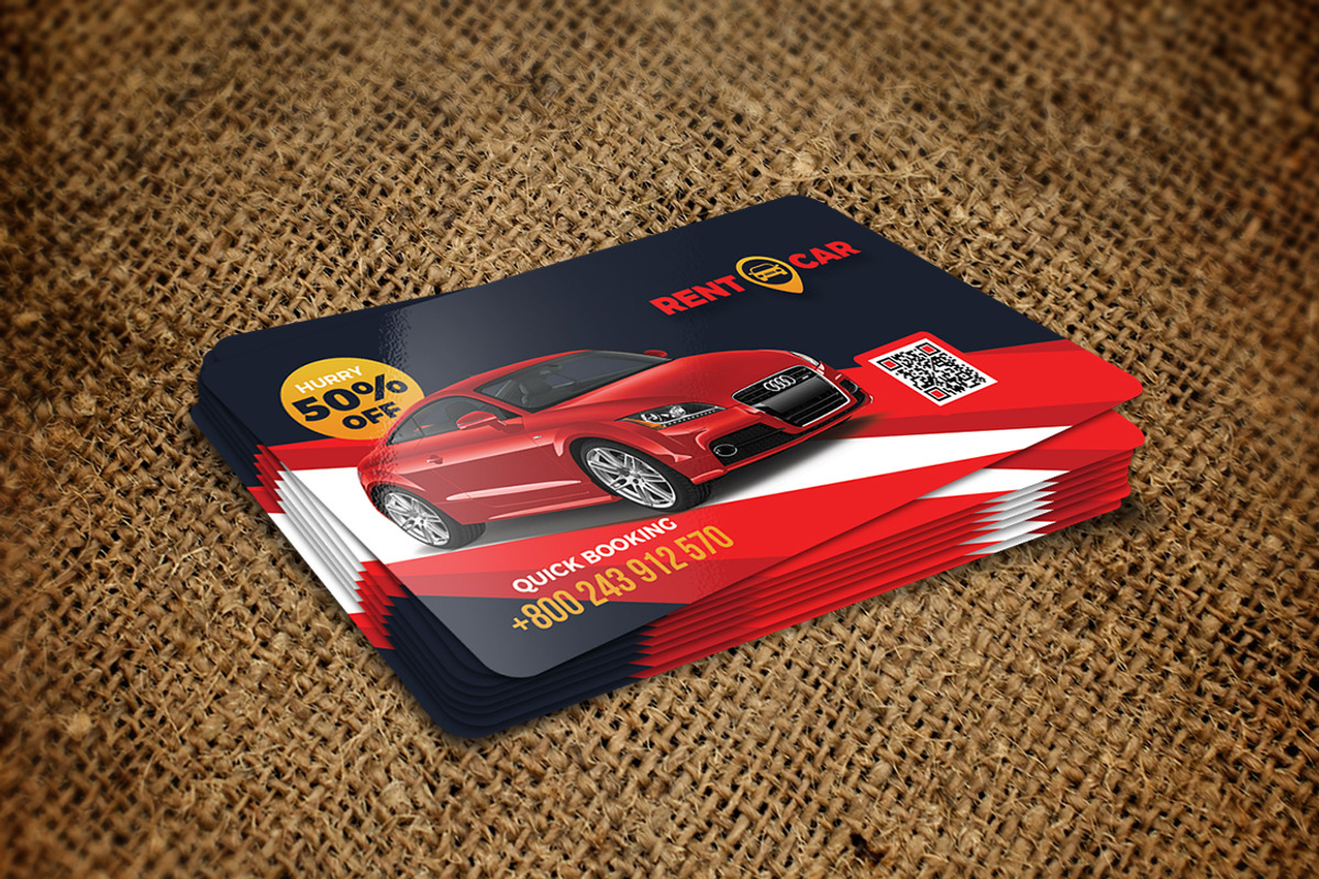 Car Rent Service Business Card, a Business Card Template by GraphicsEgg