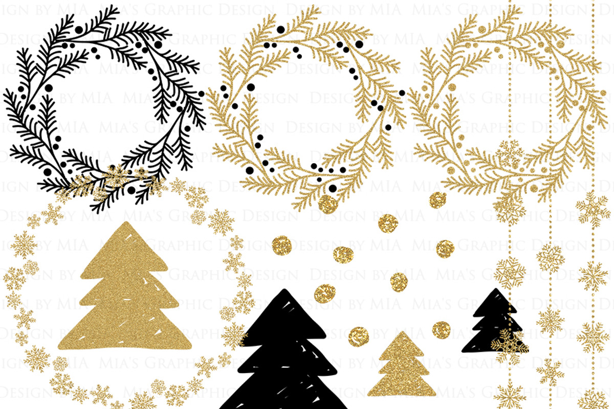 Gold Christmas, Gold winter, a Texture Illustration by Mia's Graphic Design