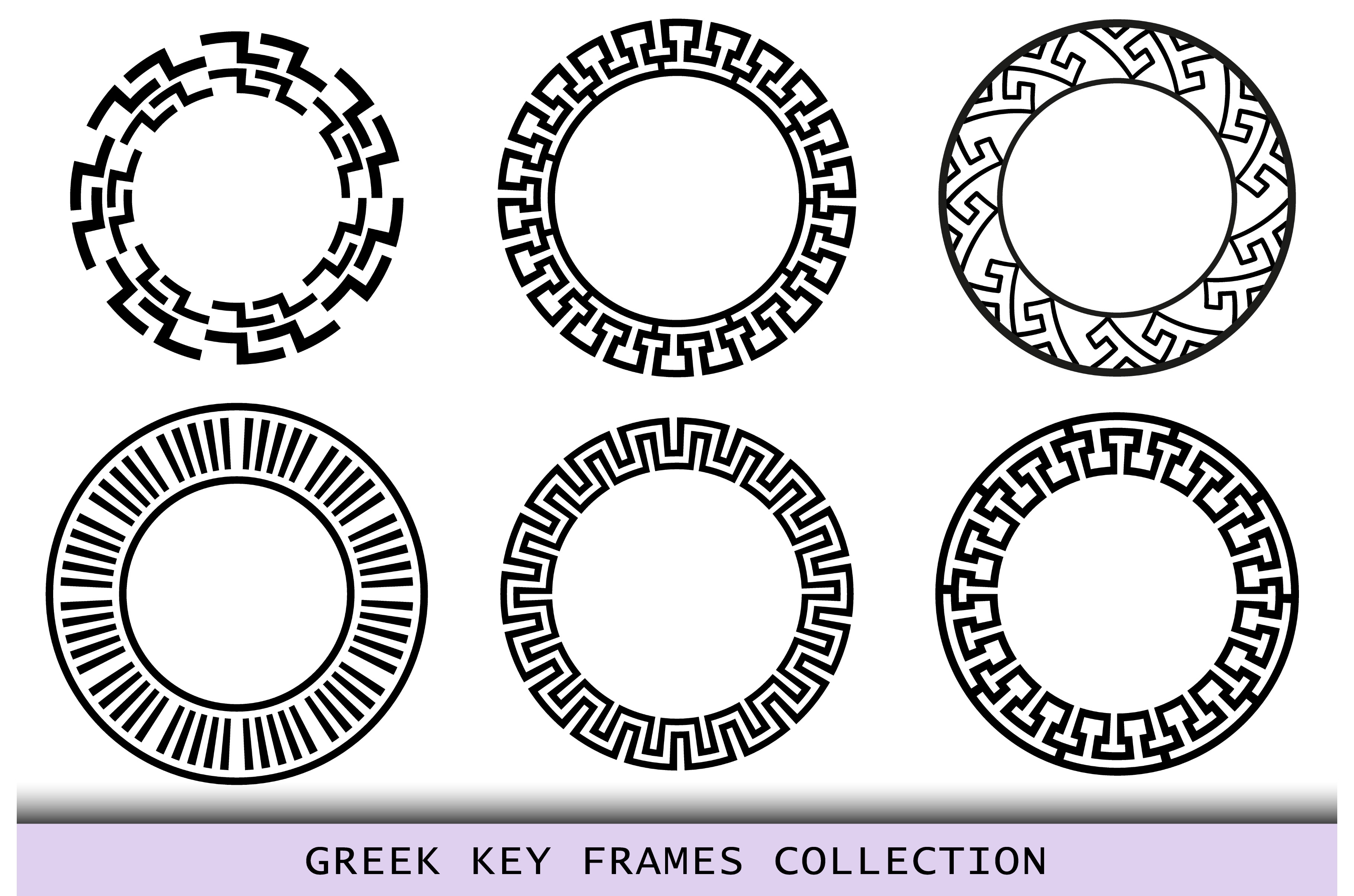 Ancient Greek black frames patterns, a Decorative Illustration by ...