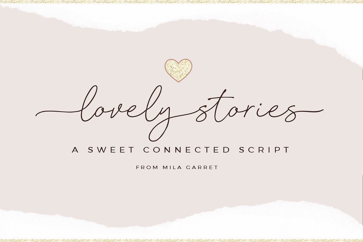 Lovely Stories Stylish Pretty Script, a Script Font by Mila Garret
