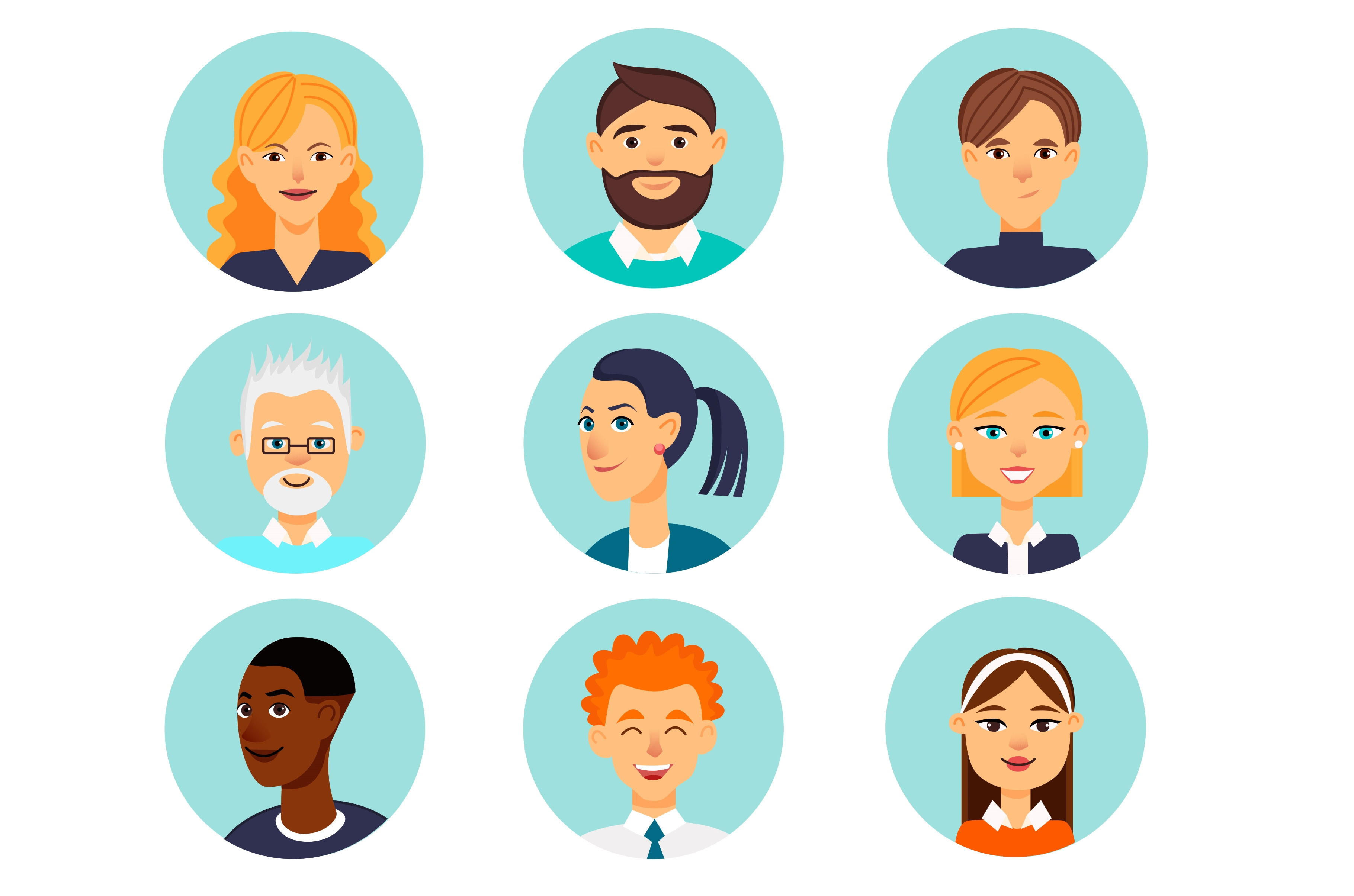 Cartoon people icons, a Person Illustration by Dessign Sells