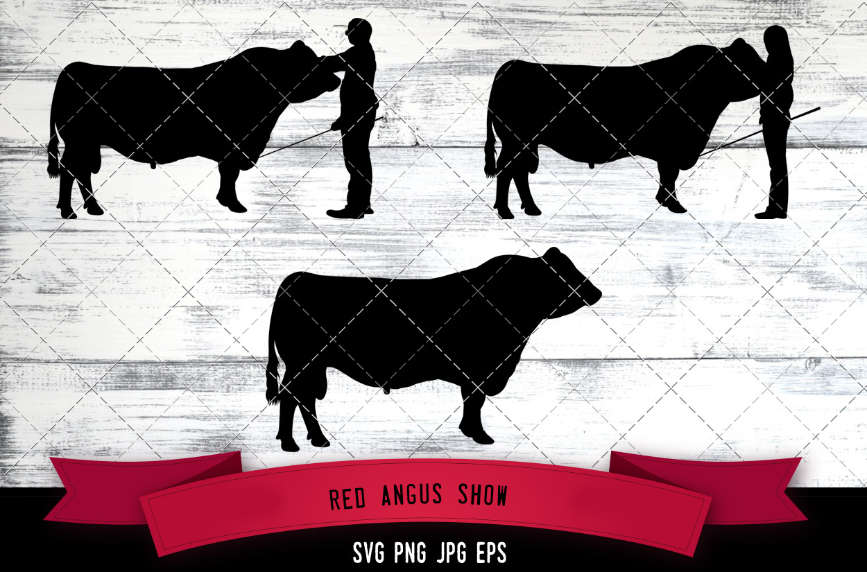 Red Angus Cow Show SVG File, an Object Graphic by The Silhouette Queen ...