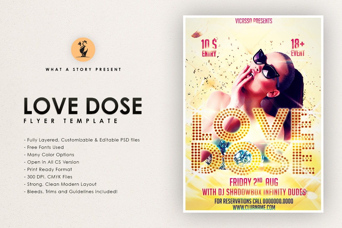 Love Dose, a Flyer Template by What a Story