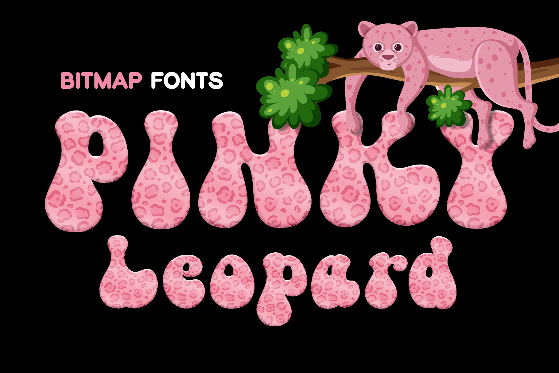 Pinky Leopard Bitmap Font, a Symbol Font by Fox7 By Rattana | Creative ...