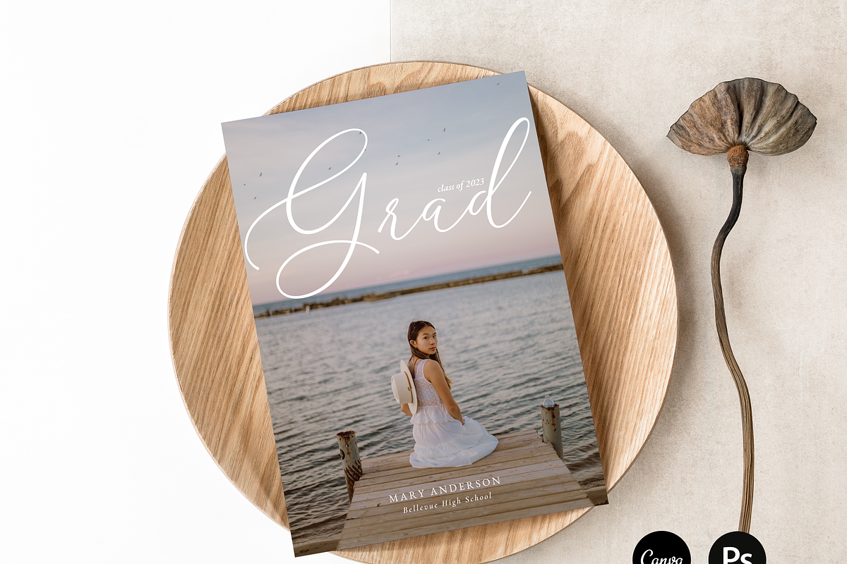 Graduation Card PSD Canva G379, a Card Template by Salsal Design