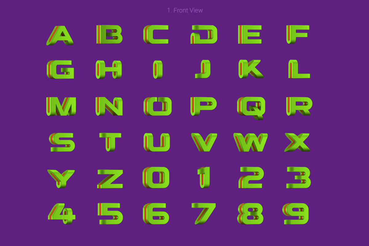 CYBERIA 3D Font