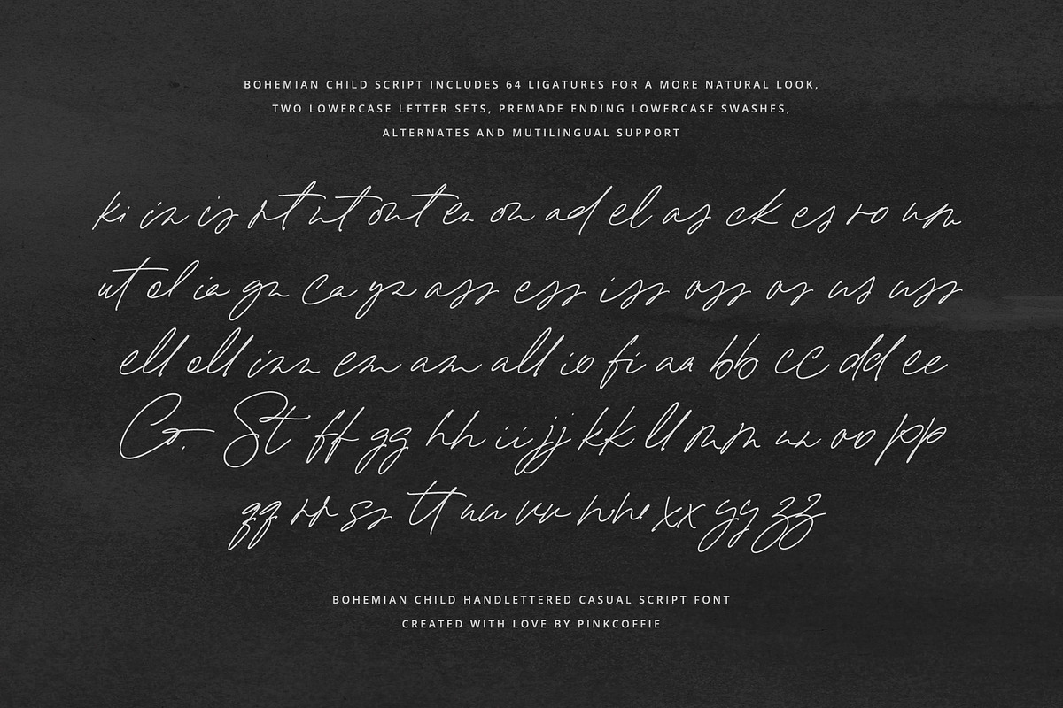 Bohemian Child | Handwritten Script, a Script Font by Pink Coffie