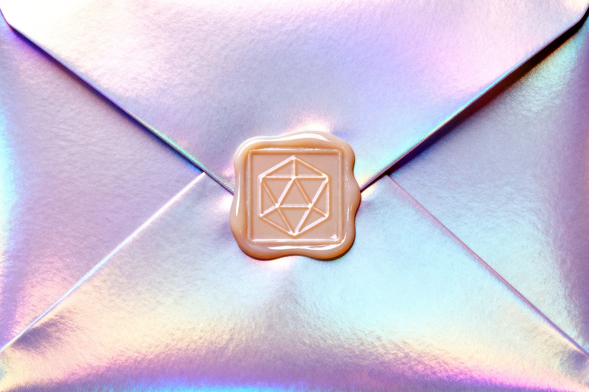 Holo Envelope Wax Seal Mockup, a Pens & Pencil Mockup by Design Squad