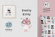 Pretty Kitty, a Pattern Graphic by Olena Kuznietsova