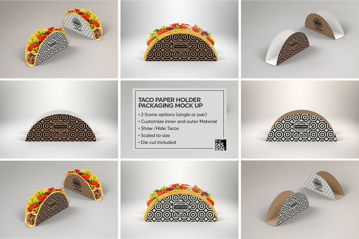 Paper Taco Holder Packaging Mockup, a Product Mockup by INCDesign