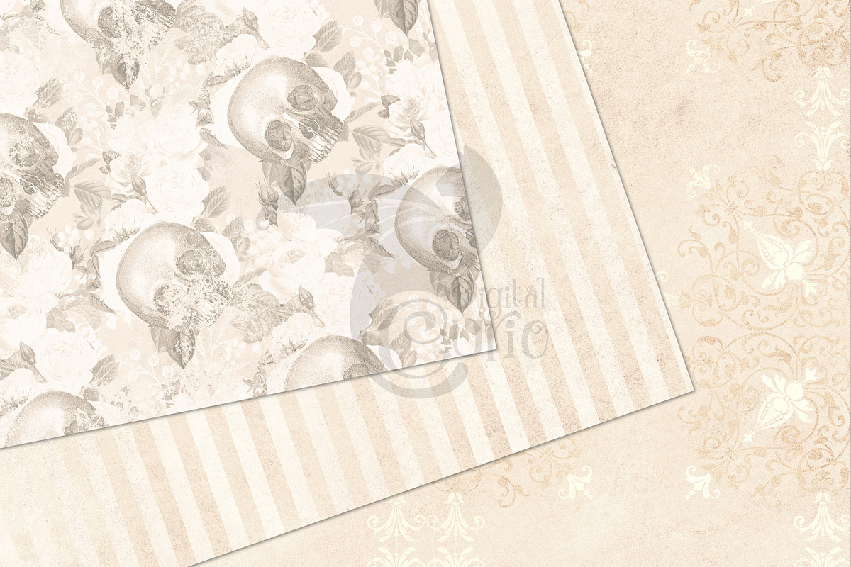 Ivory Gothic Digital Paper, a Texture Graphic by Digital Curio