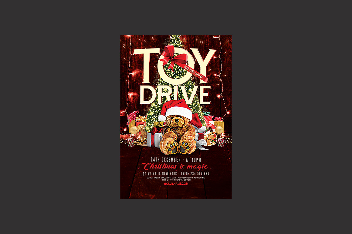 Christmas Toy Drive Flyer, a Flyer Template by DSGraphicDesign