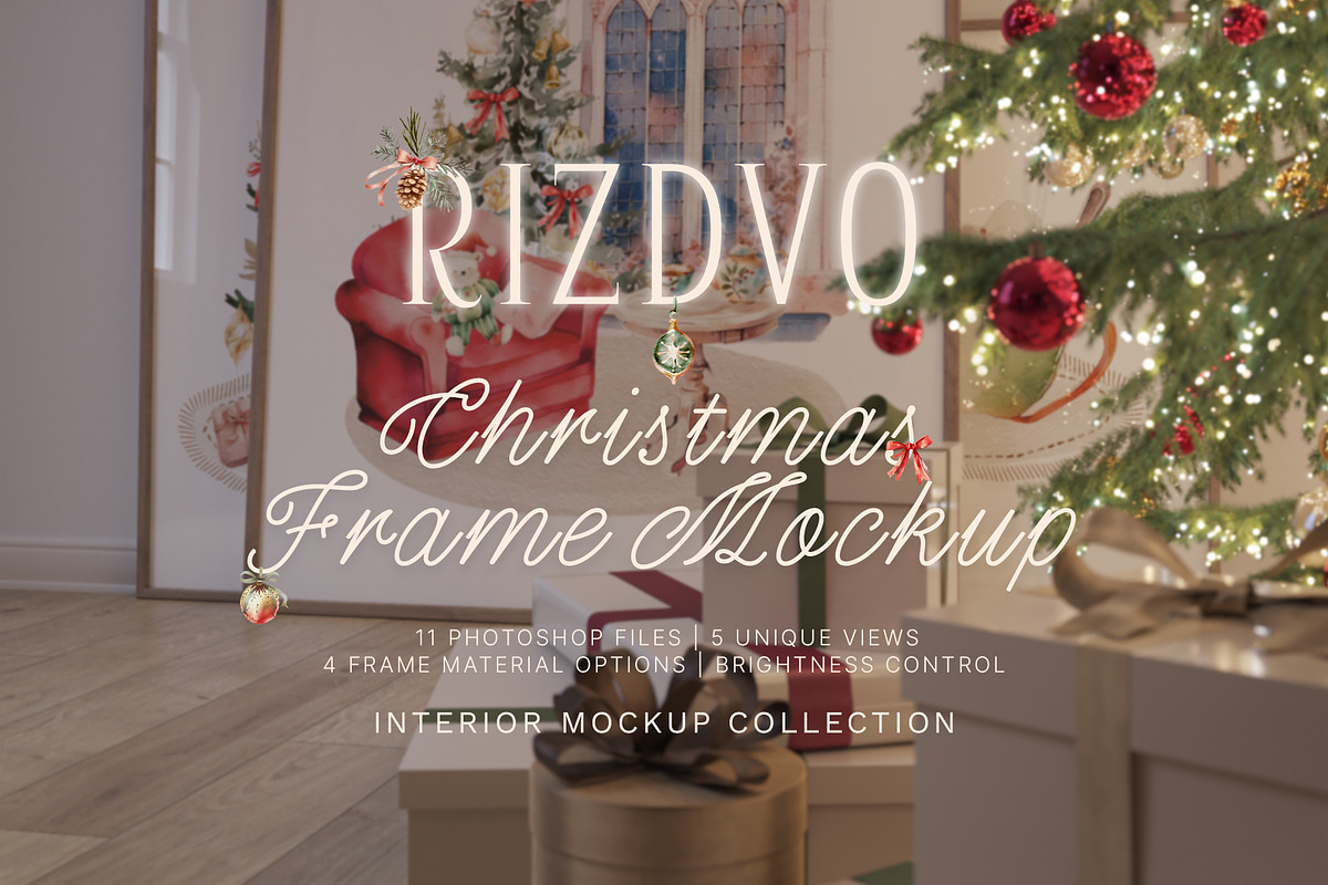 RIZDVO: Christmas Festive Frame Mockup