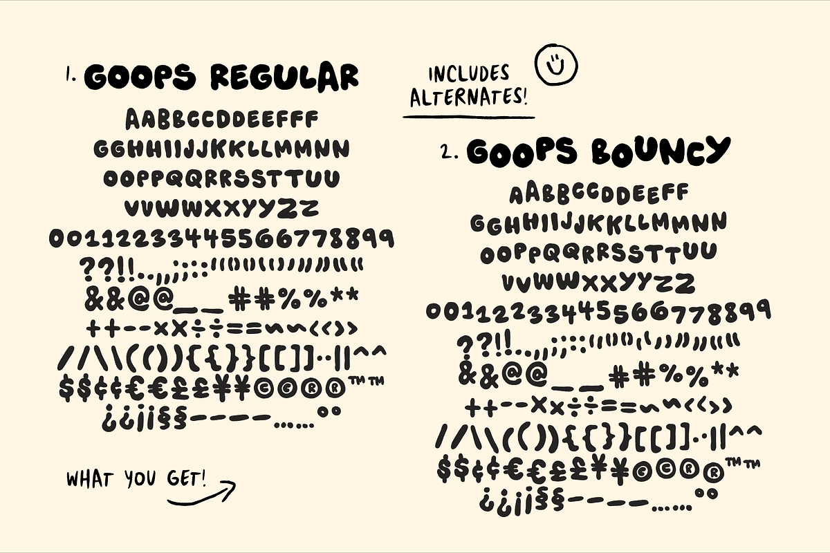 Goops! A handwriting bubble font!