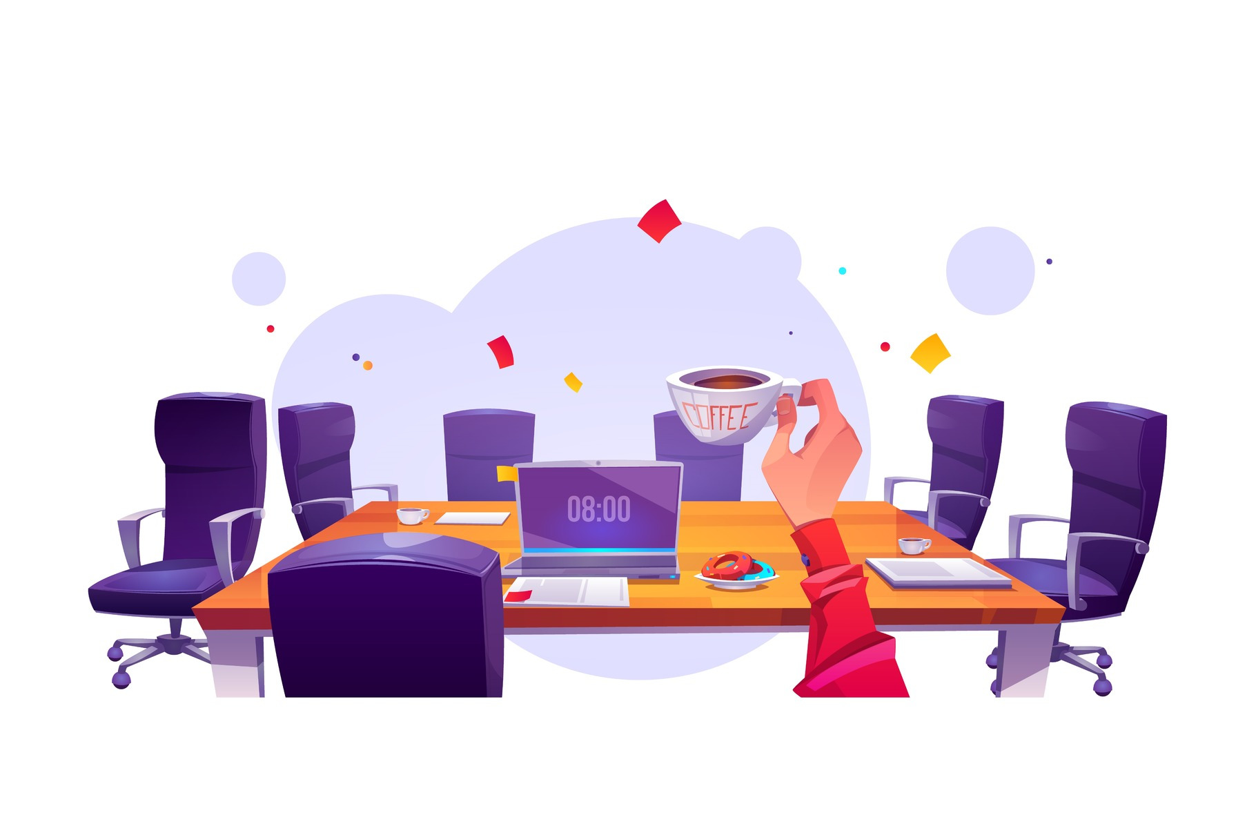 Boss at office workplace in morning, a Person Illustration by art PVP ...