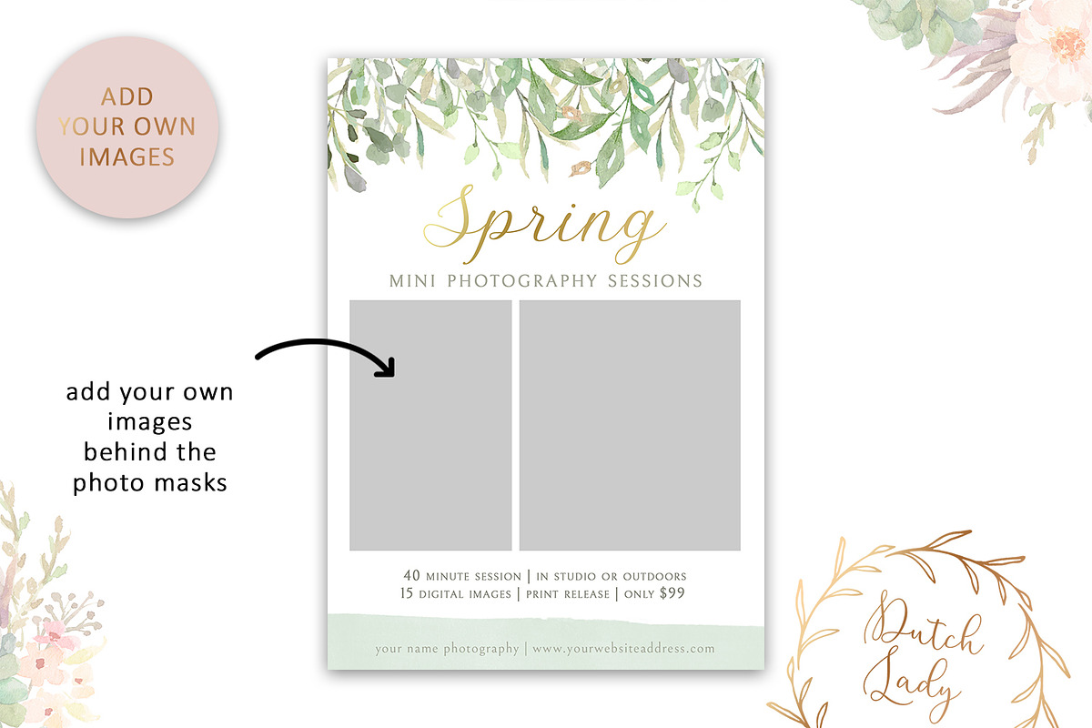 PSD Photo Session Card Template #36, a Card Template by The Dutch Lady ...