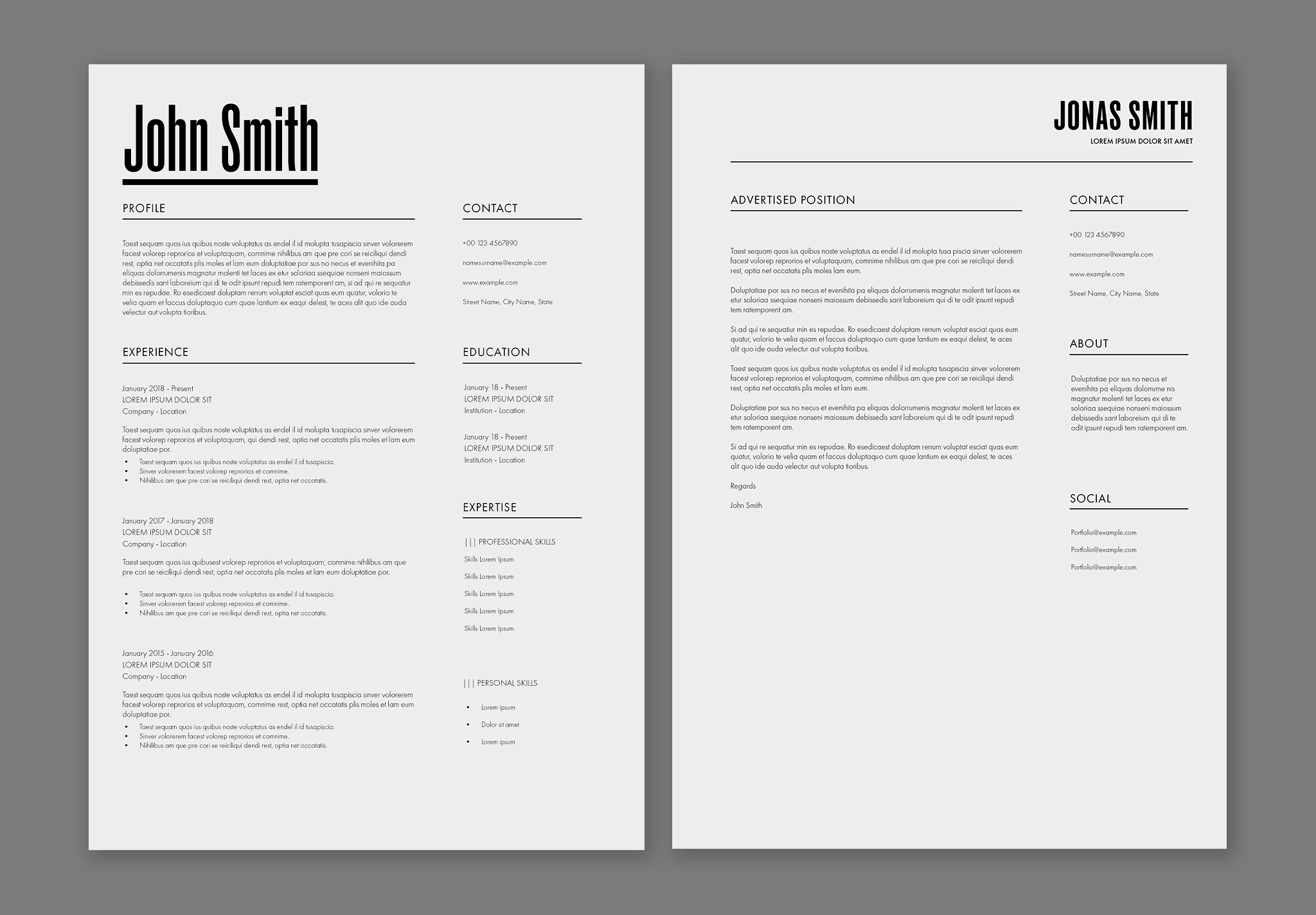 Minimal Resume Layout Design, a Resume Template by wavebreak