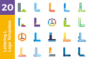 20 Logo Lettering L Template Bundle, a Branding & Logo Template by ...