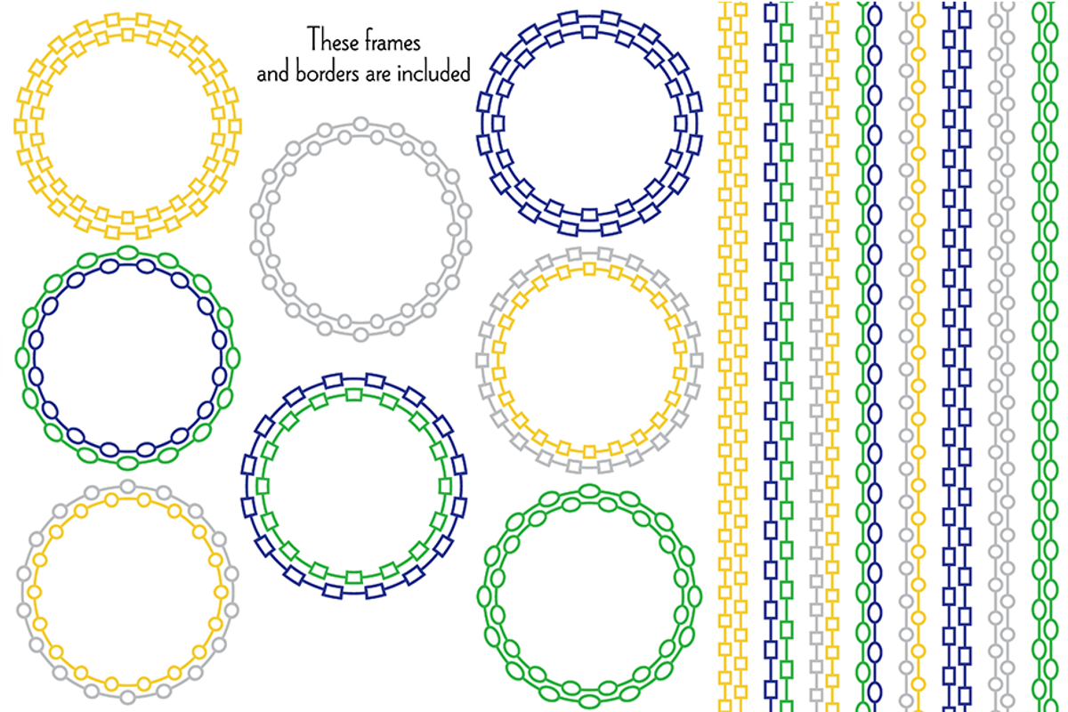 Mod Chain Patterns, Borders & Frames, a Pattern Graphic by Melissa Held ...
