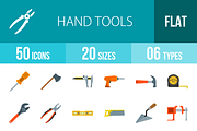 50 Hand Tools Flat Multicolor Icons, an Icon by IconBunny