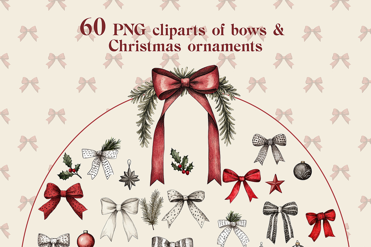 Merry Meows Cliparts and Patterns, an Object Graphic by NikiArts