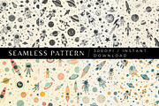 8 Galactic Adventure Patterns, a Pattern Graphic by Inknfolly