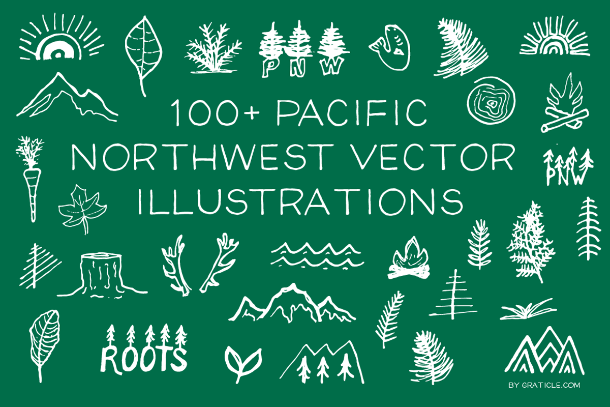 100+ PNW Vector Illustrations, an Illustration by Graticle